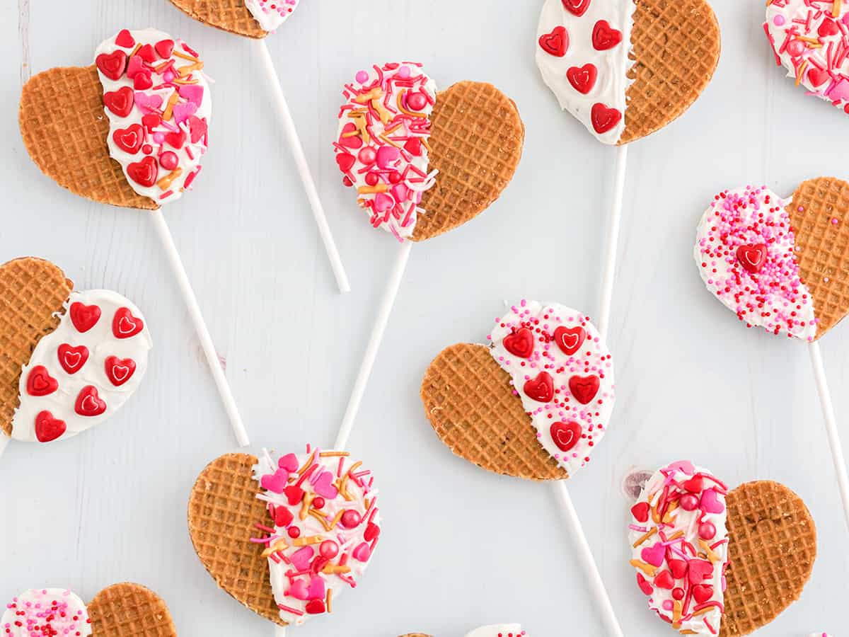 Cute Valentine's Waffle Pops - Popsicle Blog