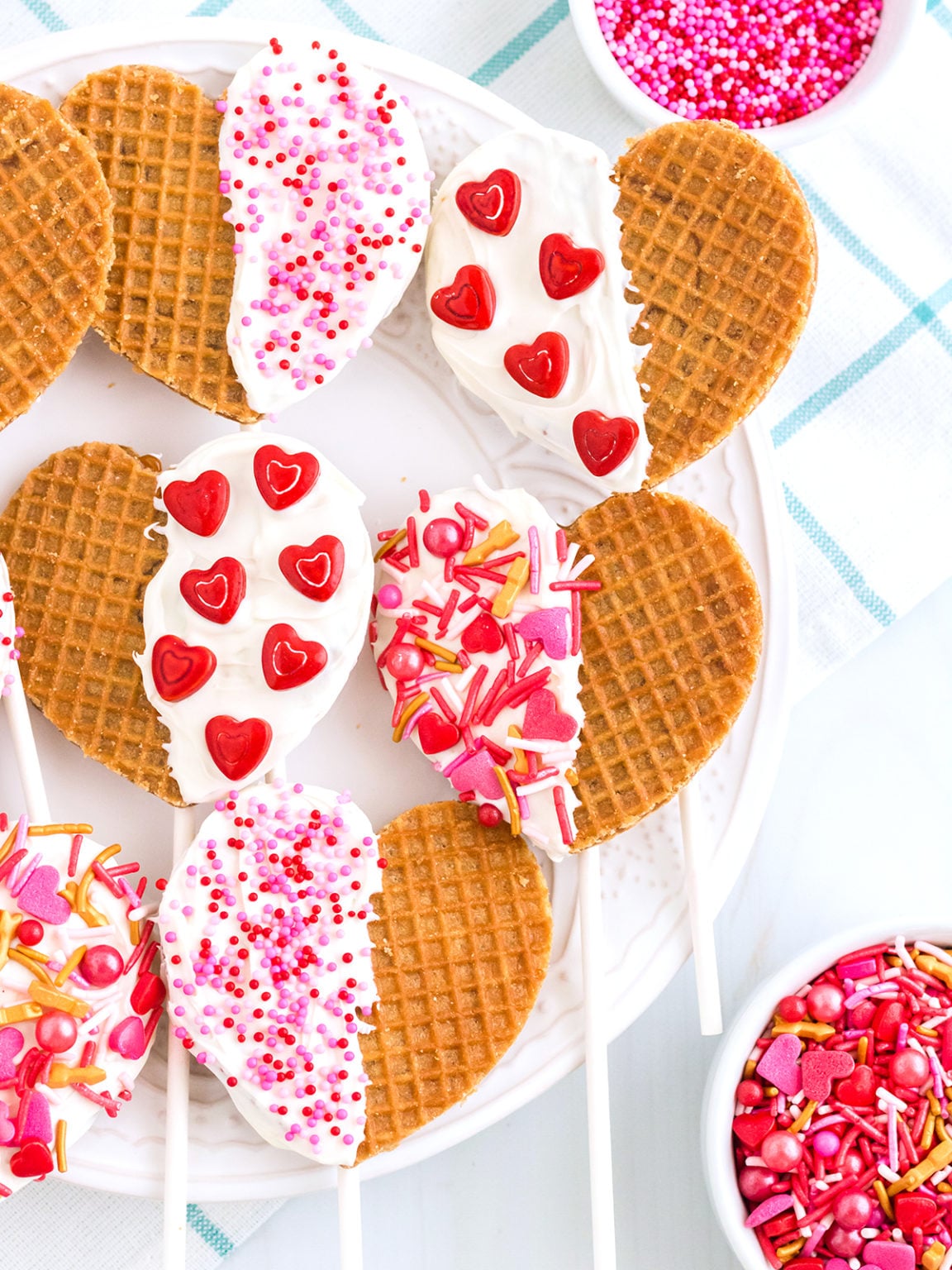 Cute Valentine's Waffle Pops - Popsicle Blog