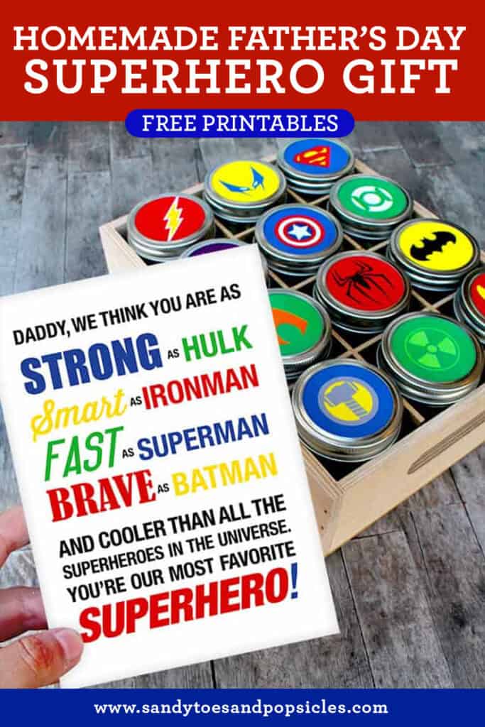 Easy Father's Day Superhero Gift with Free Printable - Popsicle Blog